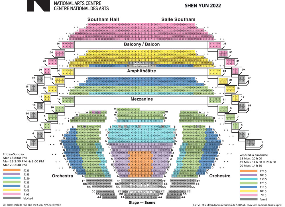 Ottawa National Arts Centre (NAC) Seating Chart