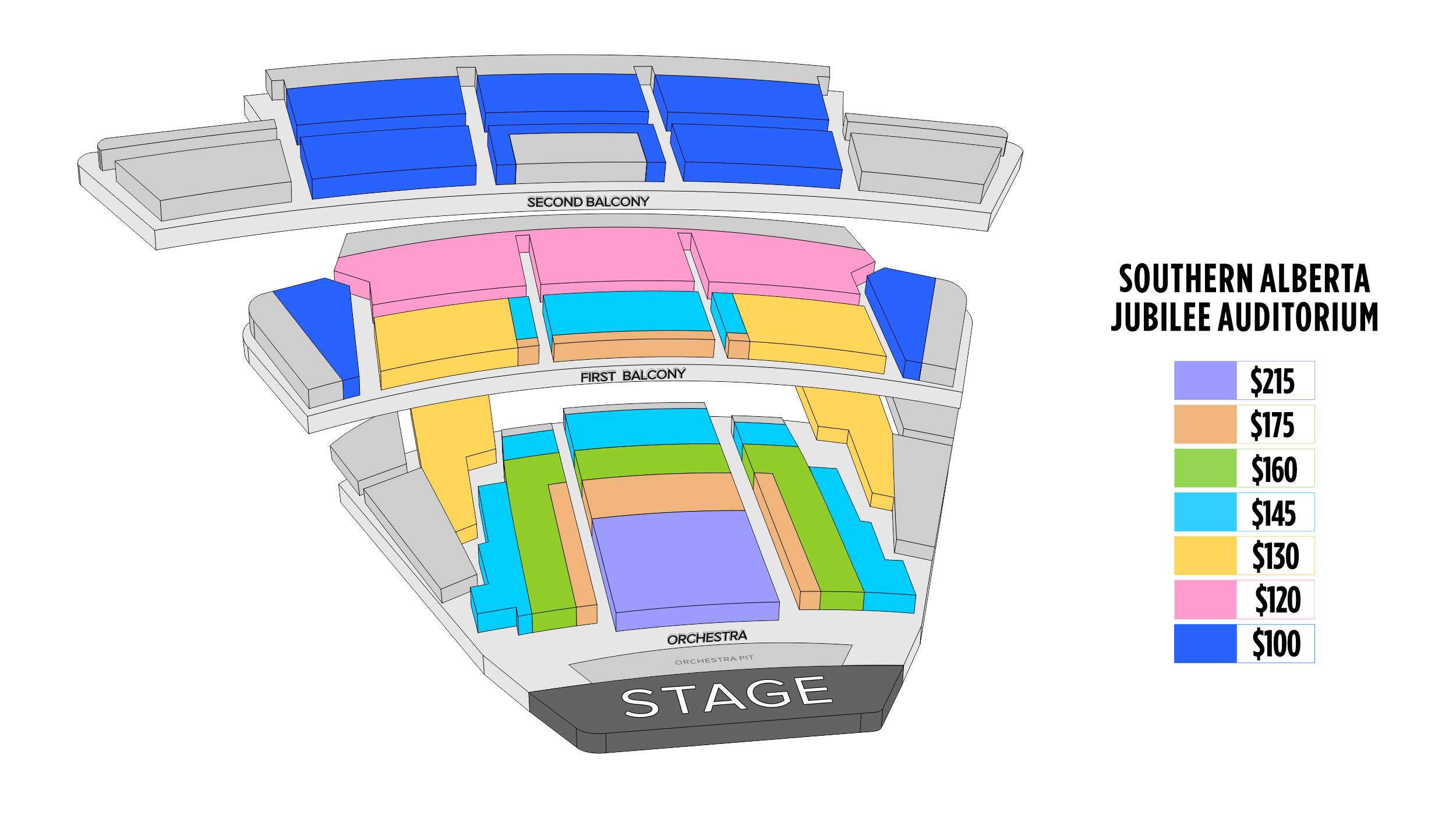 Calgary Southern Alberta Jubilee Auditorium 좌석표